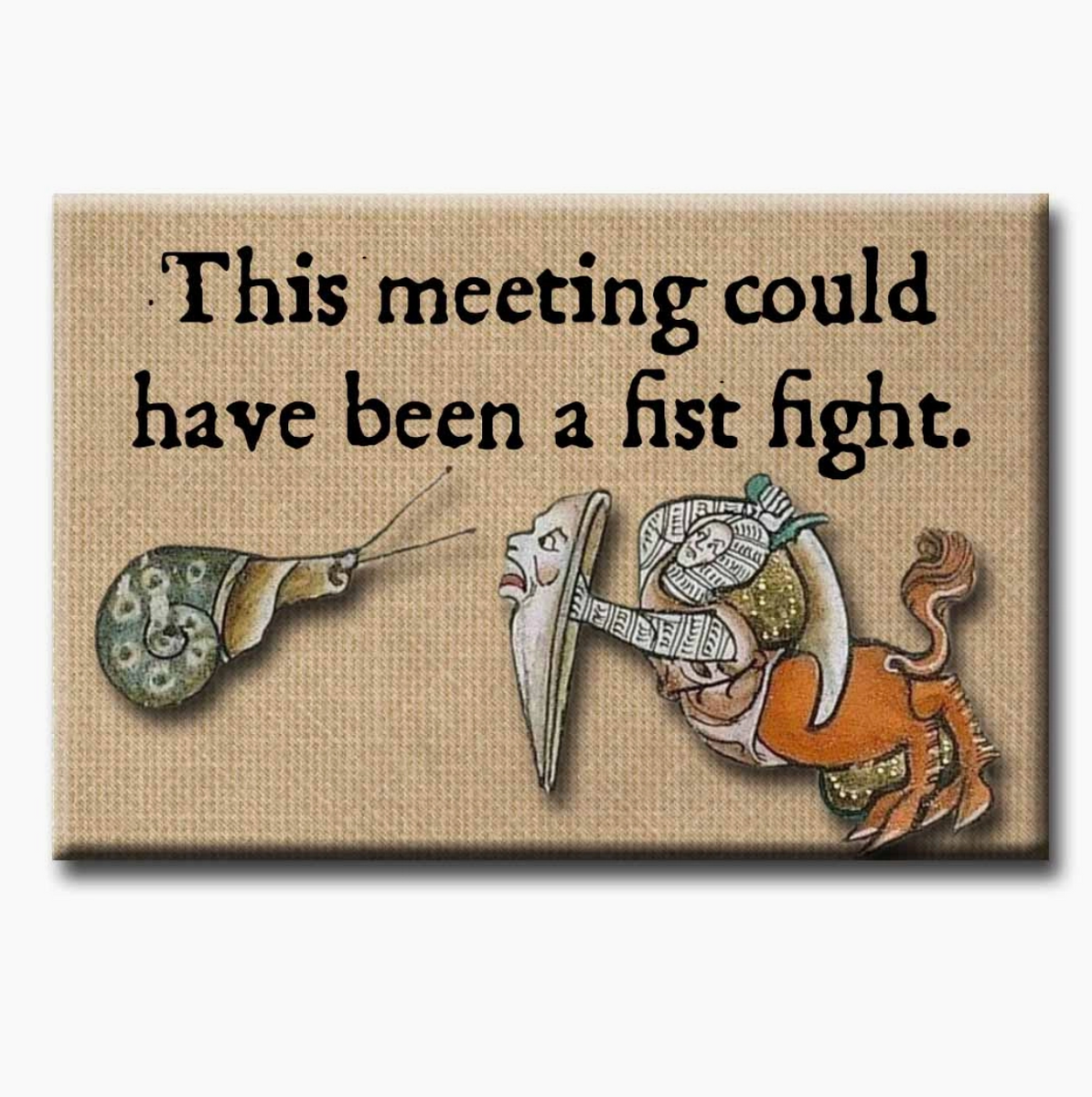 Medieval Marginalia Fist Fight Magnet – Full Circle Gifts & Goods